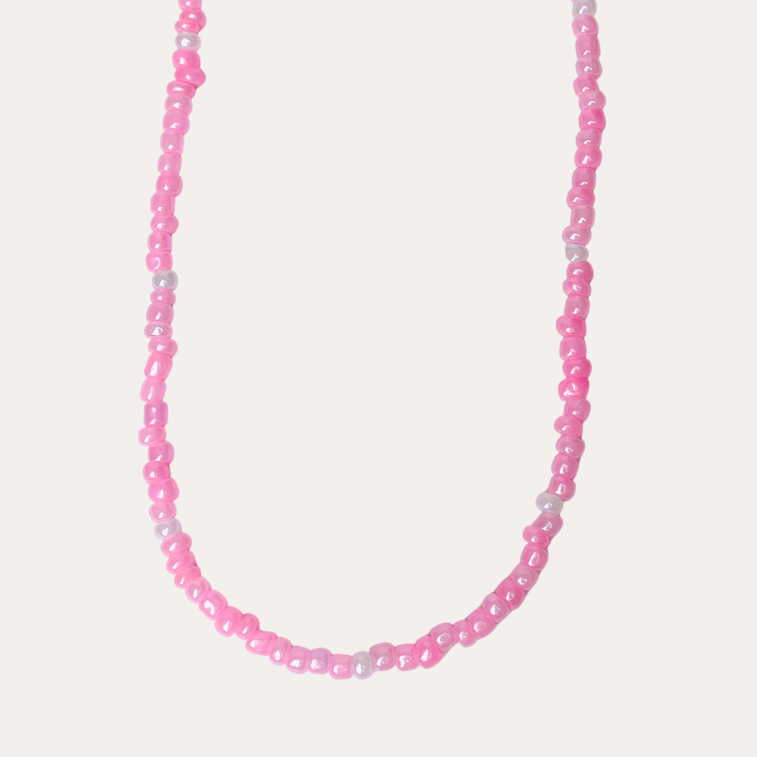 Pink Beaded Necklace – Nodory